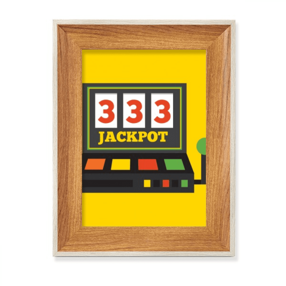 arm bandit illustration jackpot desktop wooden photo frame display ...