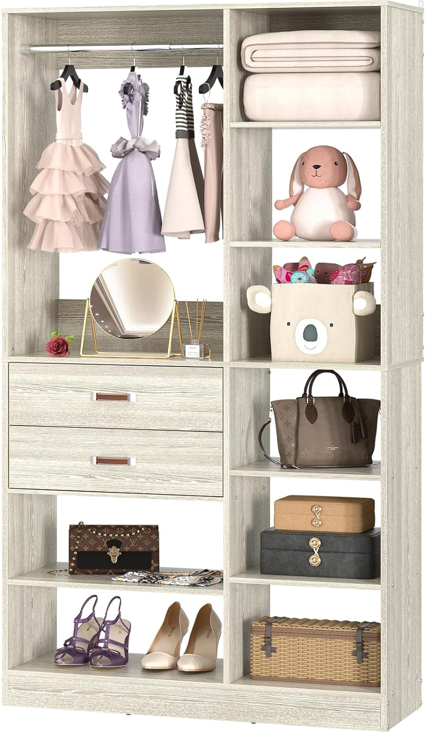 armocity Freestanding Closet System, 40 Inches Stand-alone Wardrobe ...