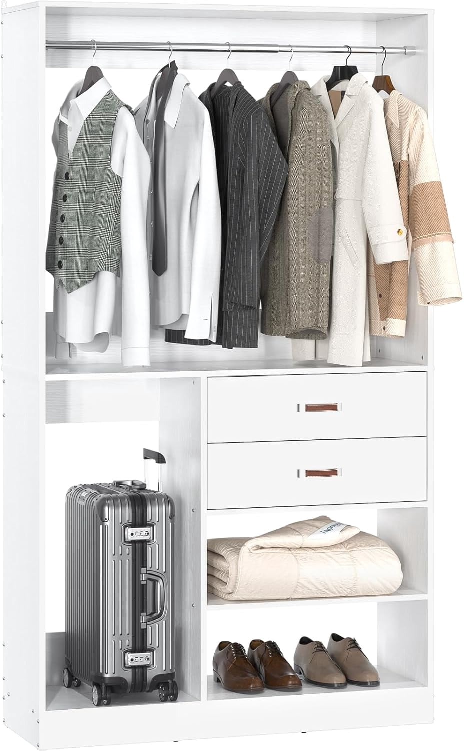 armocity Freestanding Closet System with Suitcase Storage, 40 Inches ...