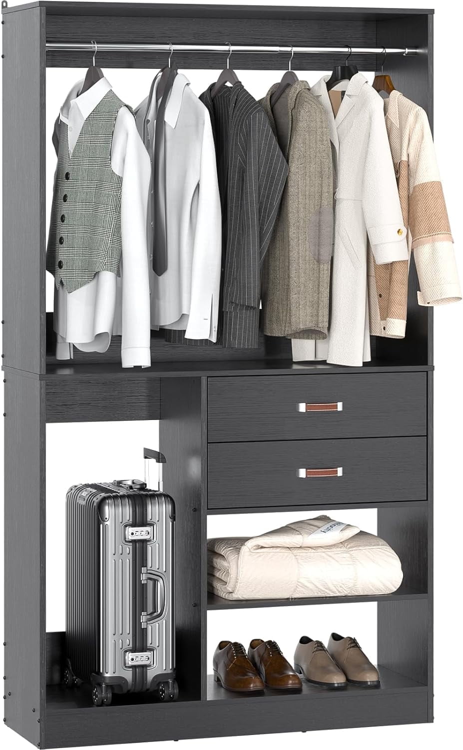 armocity Freestanding Closet System with Suitcase Storage, 40 Inches ...