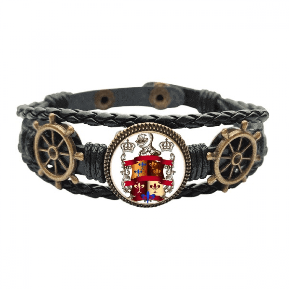 armor emblem medieval knights of eu Leather Braided Ocean Bracelet ...