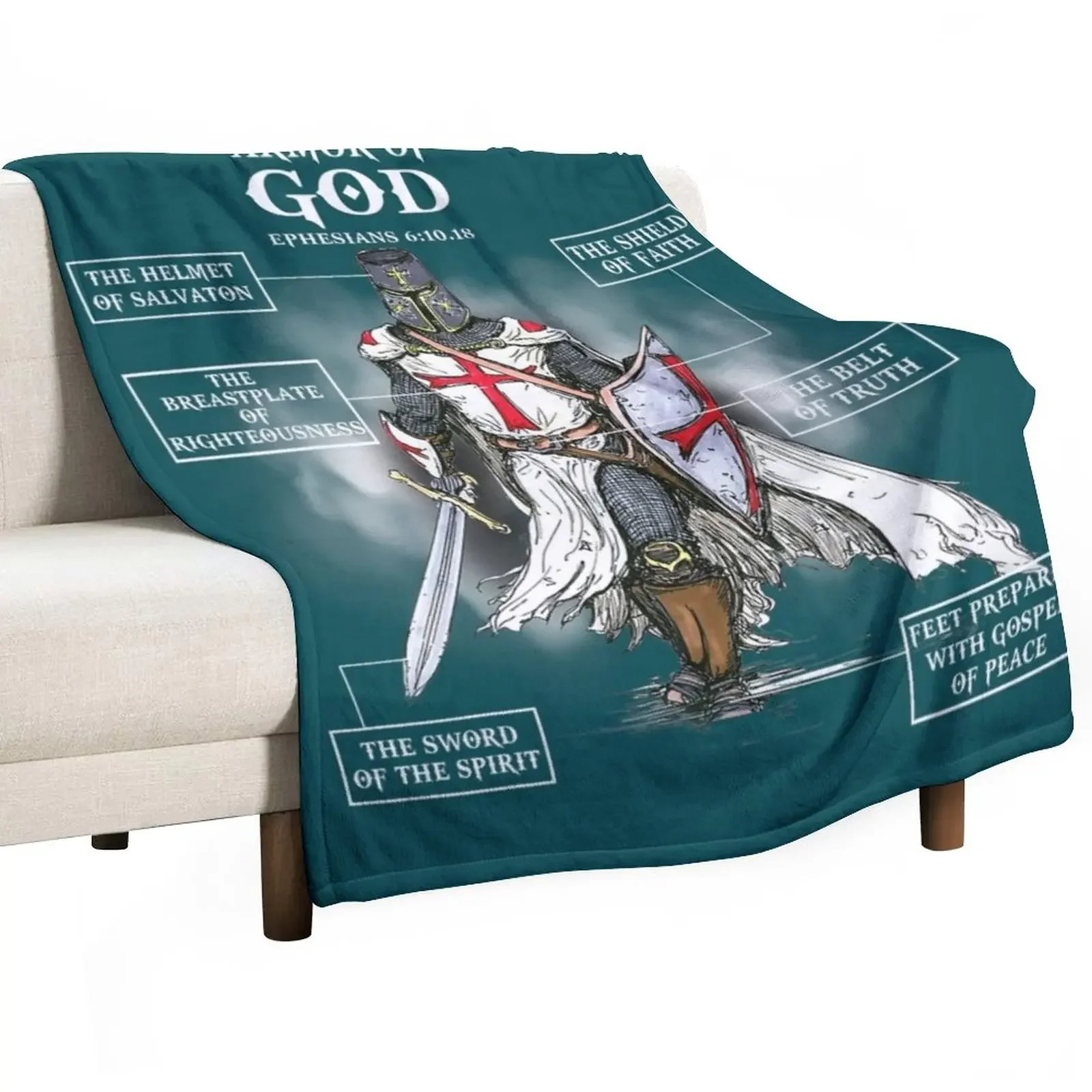 armor of god bible verse great religious christian Throw Blanket Thins ...