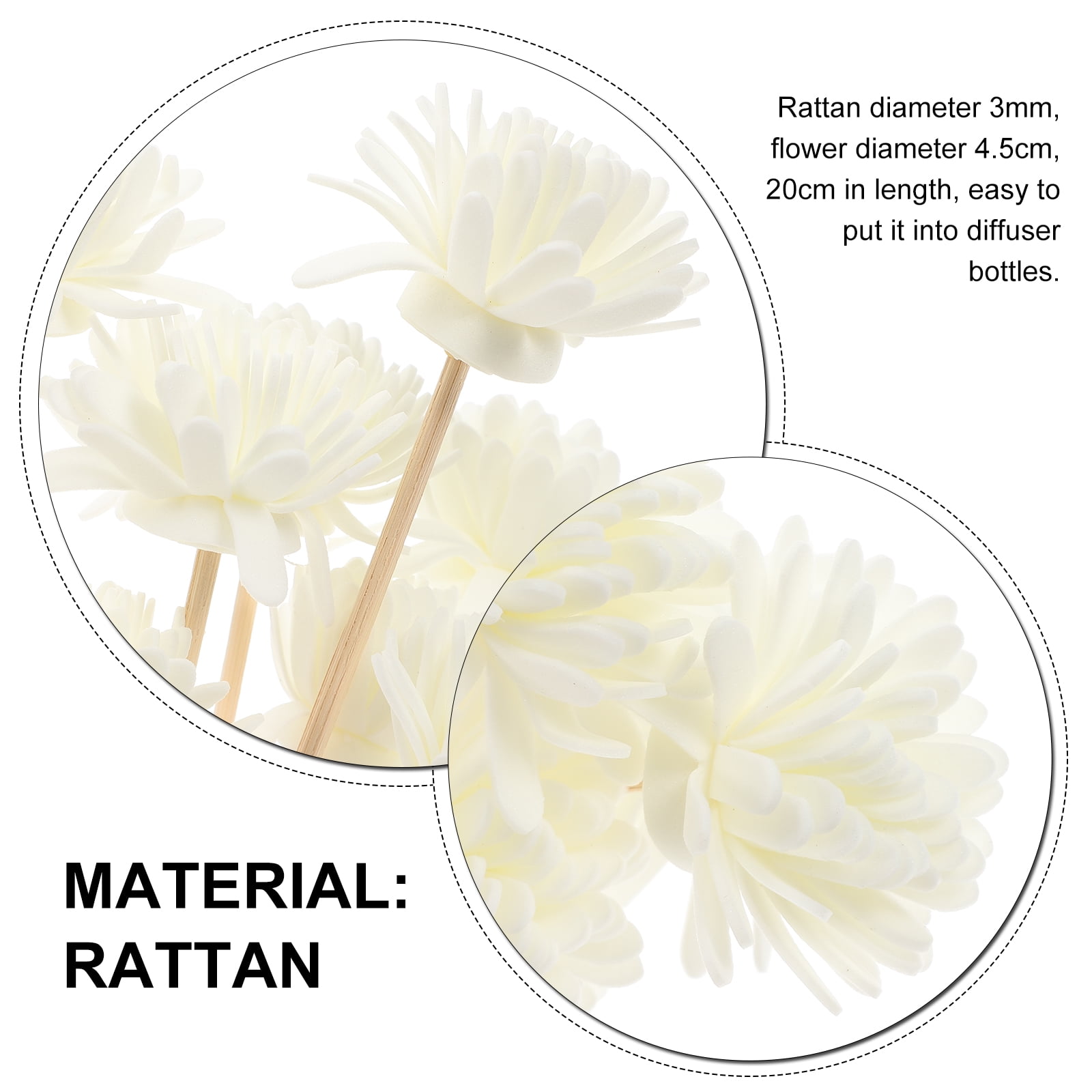 aroma diffuser reeds,10pcs Small Chrysanthemum Scented Cane Rattan Reed ...