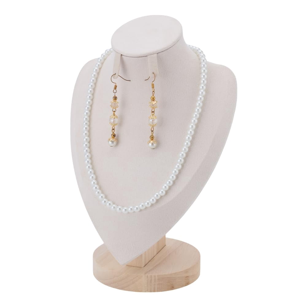 arricraft 1 Pcs Bust Necklace Earring Display Stands, White Velvet Bust ...