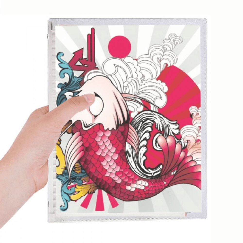 art fish koi japan pattern notebook loose diary refillable journal ...