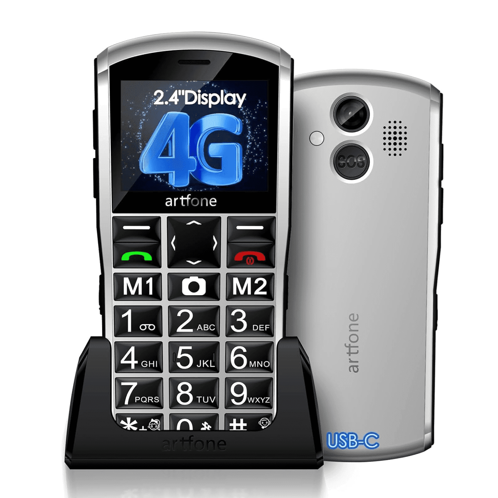 artfone A400-4G Unlocked Cell Phone for Seniors, Large Buttons ...