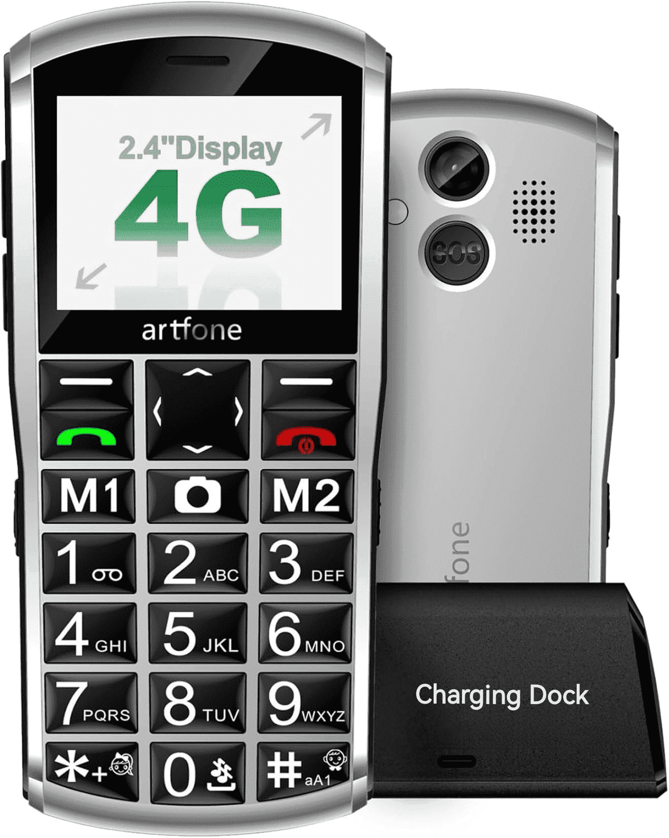 artfone A400-4G Unlocked Cell Phone for Seniors, Large Buttons ...