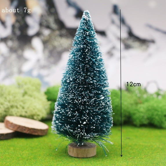 artificial Mini Christmas Tree, Mini Pine Sisal Tree with Wooden Base ...