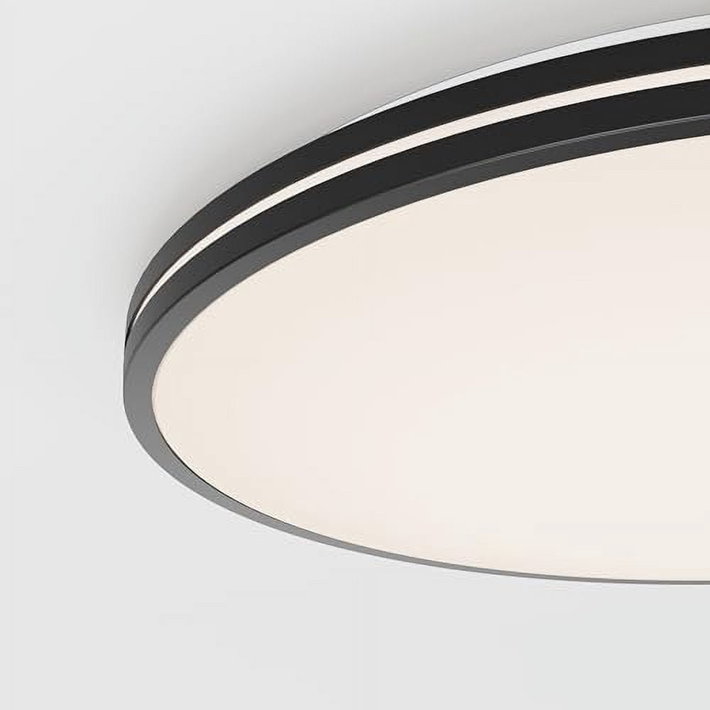 artika Athos 30W LED Large 21" Flush Mount Ceiling Light Fixture, Black ...
