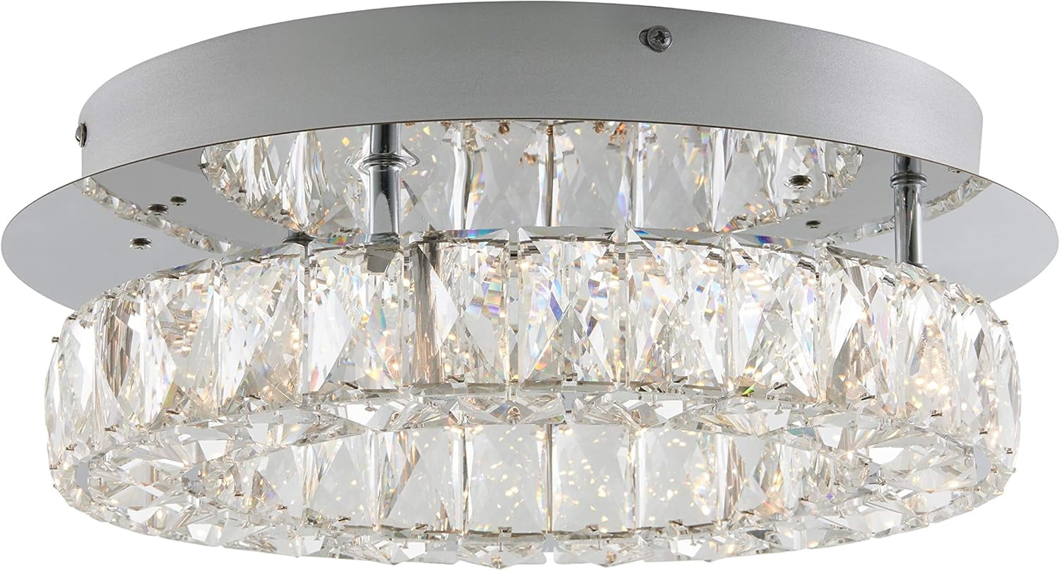 artika Celebrity 19W LED Flush Mount Ceiling Light Fixture, Chrome ...