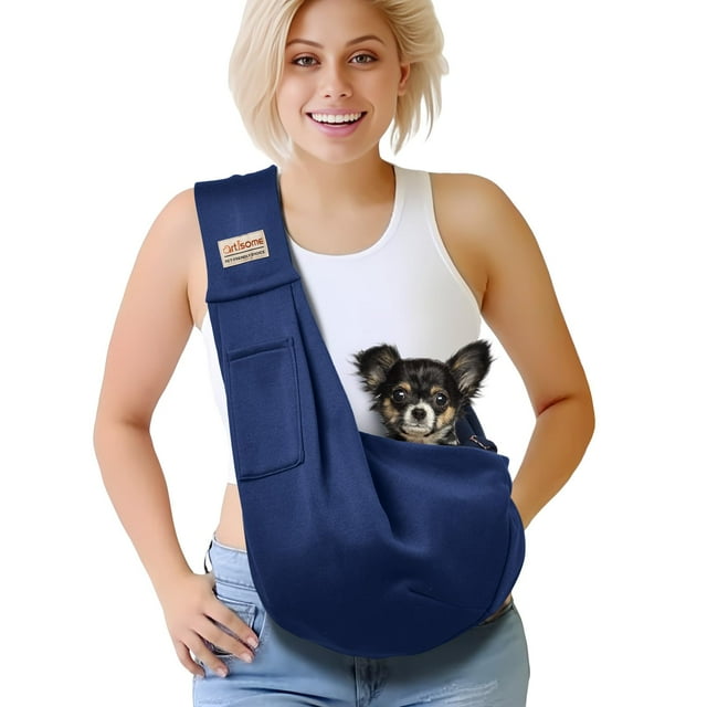 artisome Pet Dog Sling XEF1 Carrier for 3-10 lbs pet,Dog Purse Pouch,Dog Satchel,Reversible ...