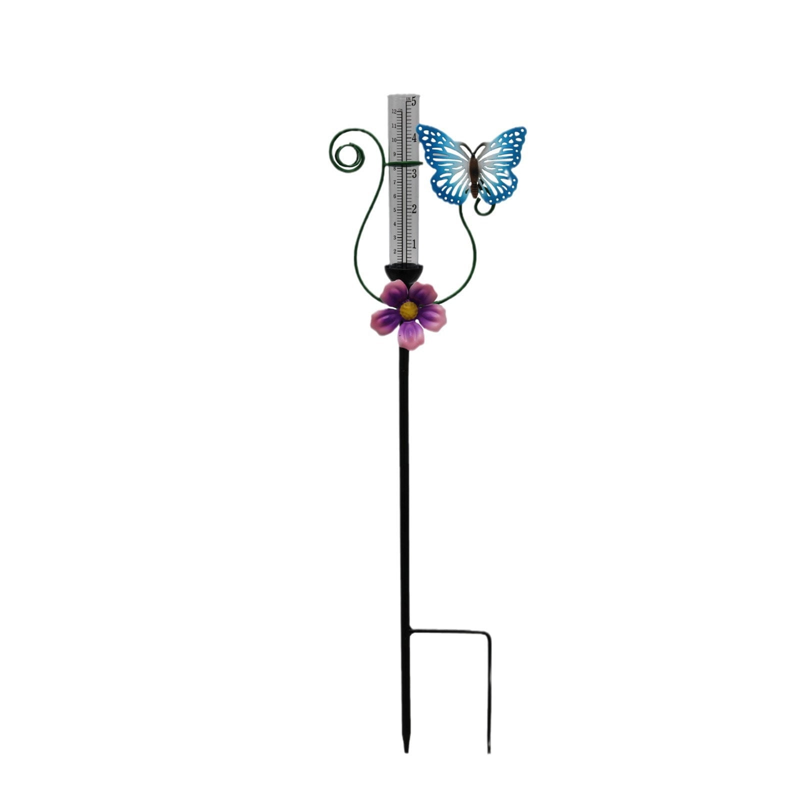 as show Outdoor Garden Rain Gauge Iron Craft Decor Rainwater Measuring ...