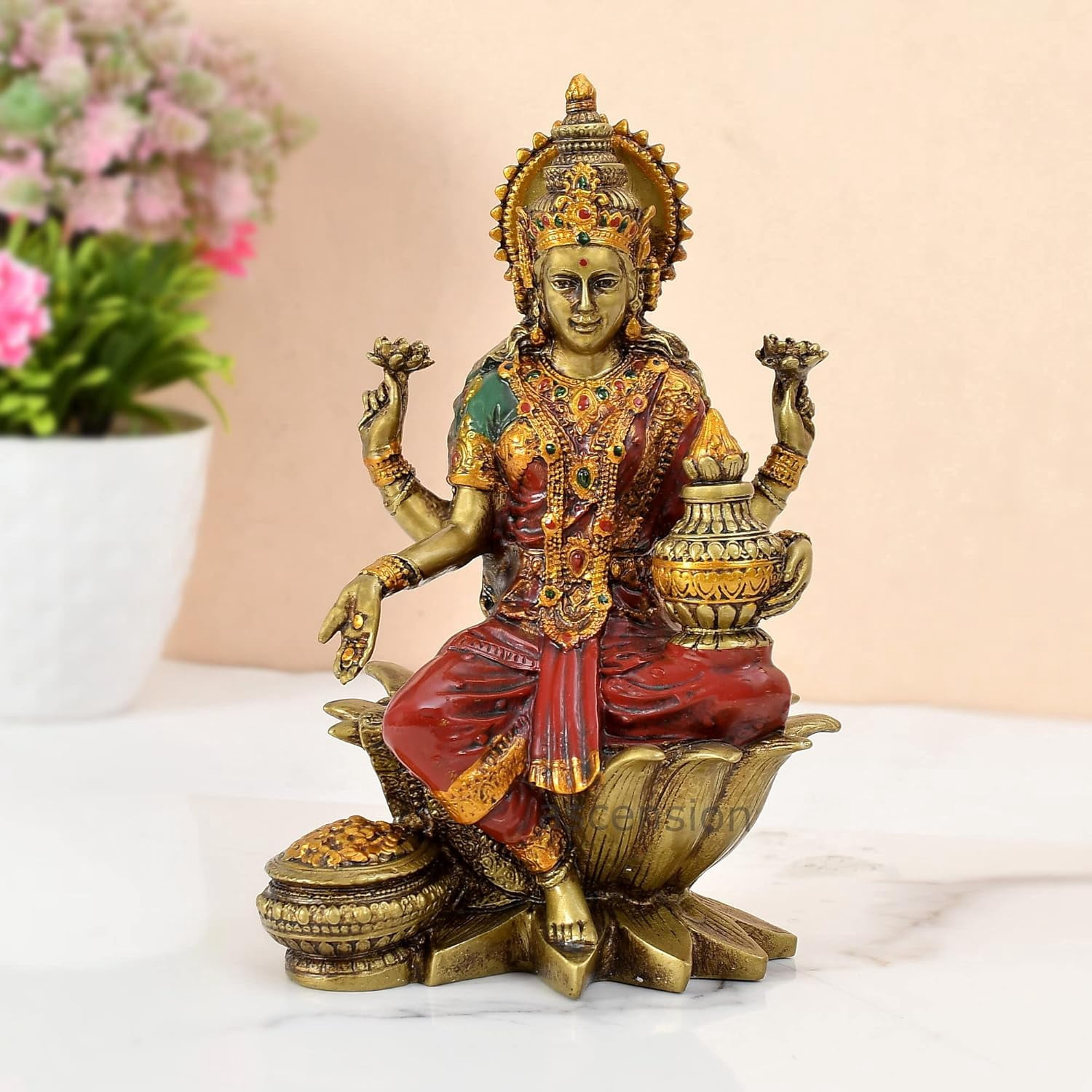 ascension Lakshmi Devi Idol Statue for Home Puja Goddess Laxmi Idols ...