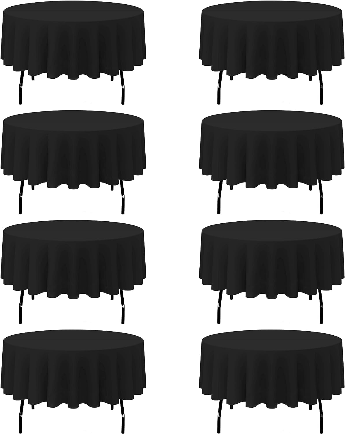 asdfgh 6 Pack Black Round Tablecloths 120 Inch for 60” Tables - 150 GSM ...