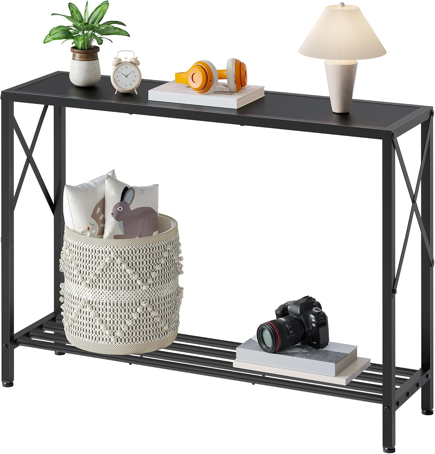asdfgh Console Table, 2-Tier Entryway Table, 41.8”L Narrow Sofa Tables ...