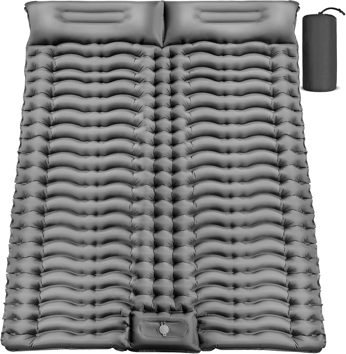 asdfgh Double Camping Sleeping Pad – 4" Ultra-Thick Foot-Pump Design ...