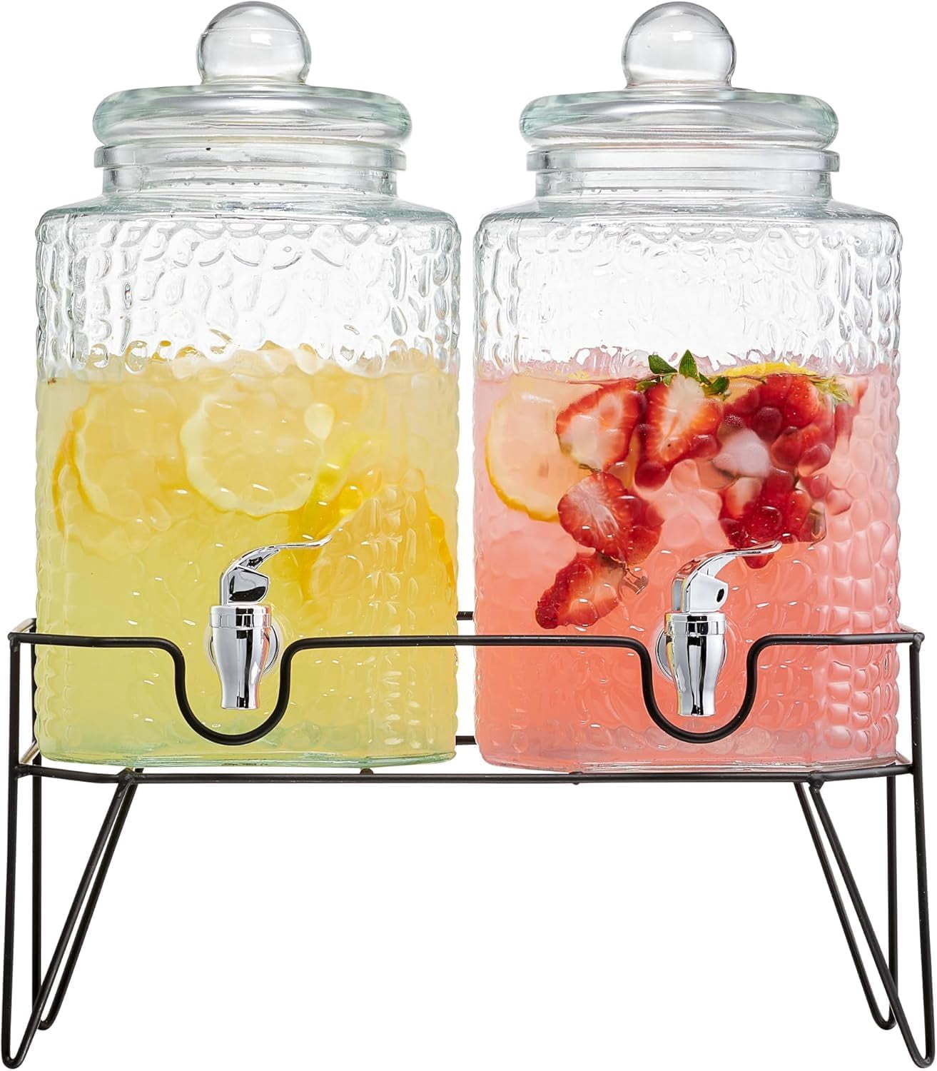 asdfgh Premium Glass Drink Dispensers with Metal Stand for Parties ...