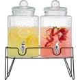 asdfgh Premium Glass Drink Dispensers with Metal Stand for Parties ...