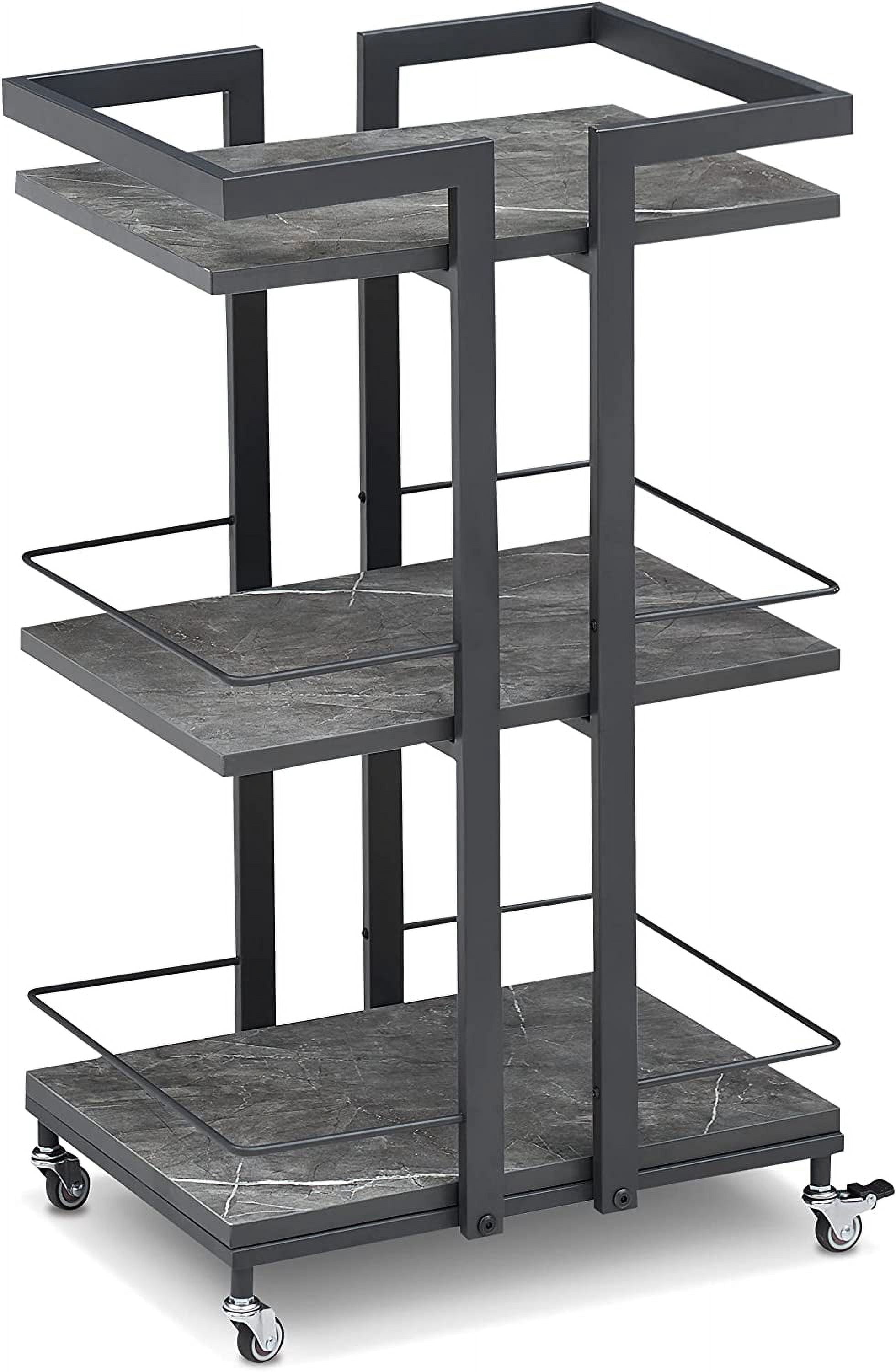 asdfgh Utility Manicure Trolley Metal Storage Rolling Barber Cart with ...