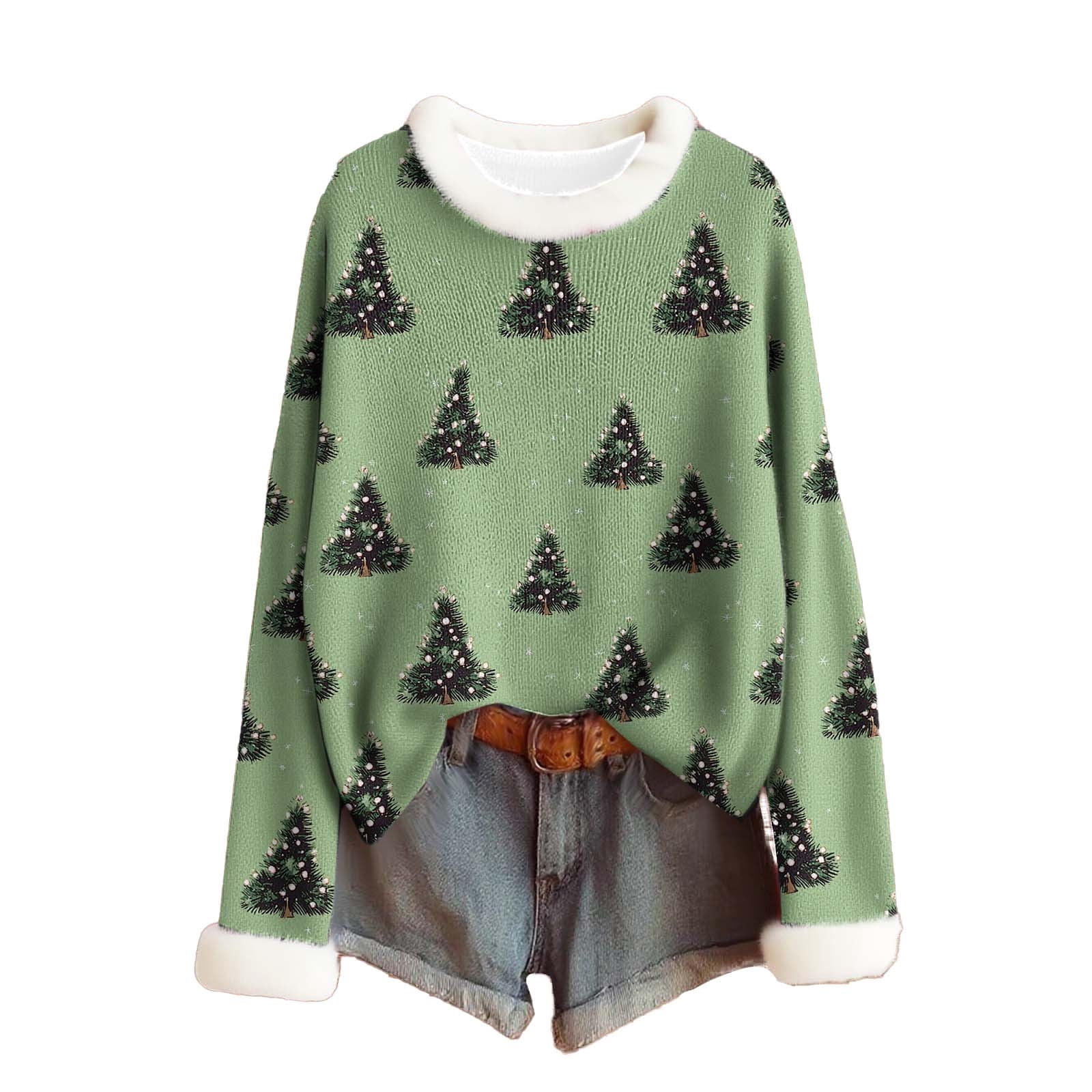 asdoklhq Christmas Long Sweaters for Women Ladies' Winter Non ...