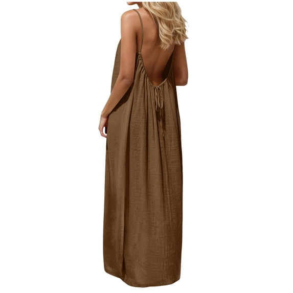 asdoklhq Fall Sundress Wedding Guest Dress Elegant Dresses Maxi Dress ...