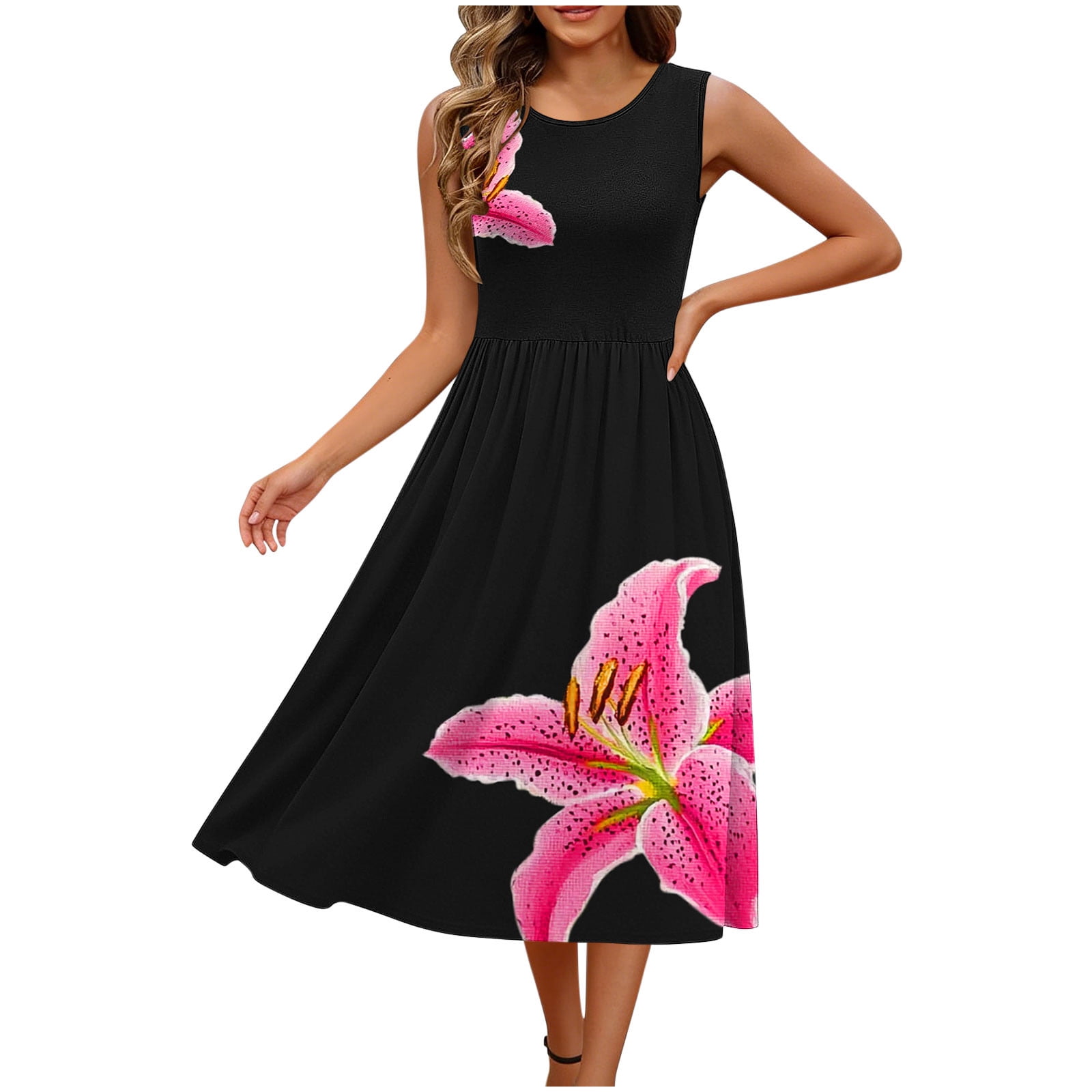 asdoklhq Flowy Dresses for Women Holiday Dresses Plus Size Fashion ...