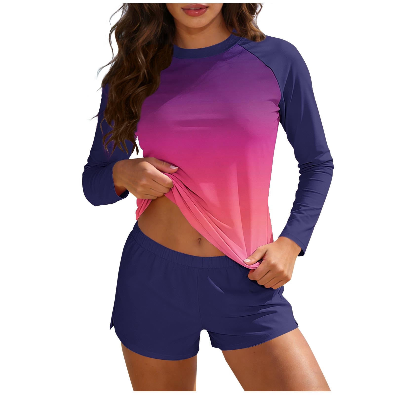 asdoklhq Gradual Bathing Suit Tops Women's Fashion Print Conservative ...
