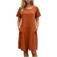 asdoklhq Graduation Dress Cocktail Plus Size Fashion Loose Round Neck ...