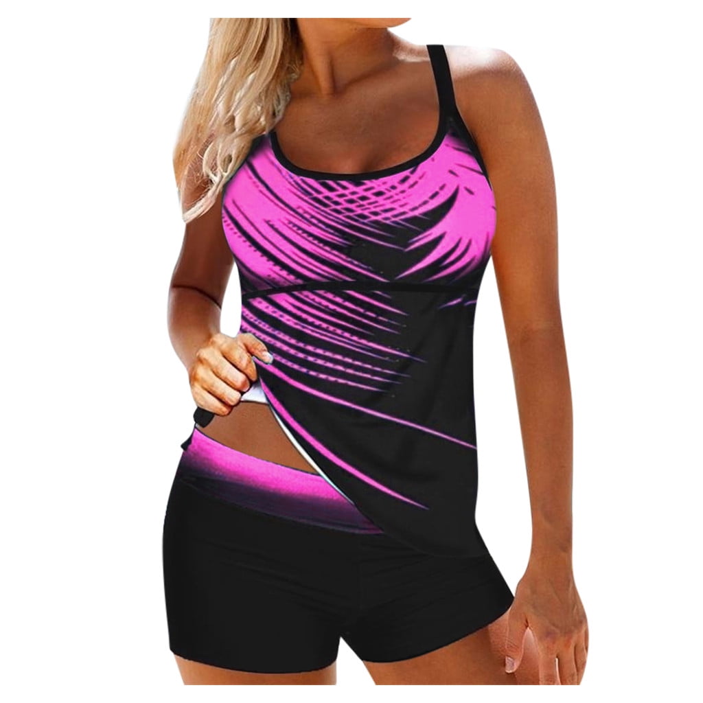 asdoklhq Graphic Bikini Swimsuits Tummy Control Bathing Suit Women Plus ...