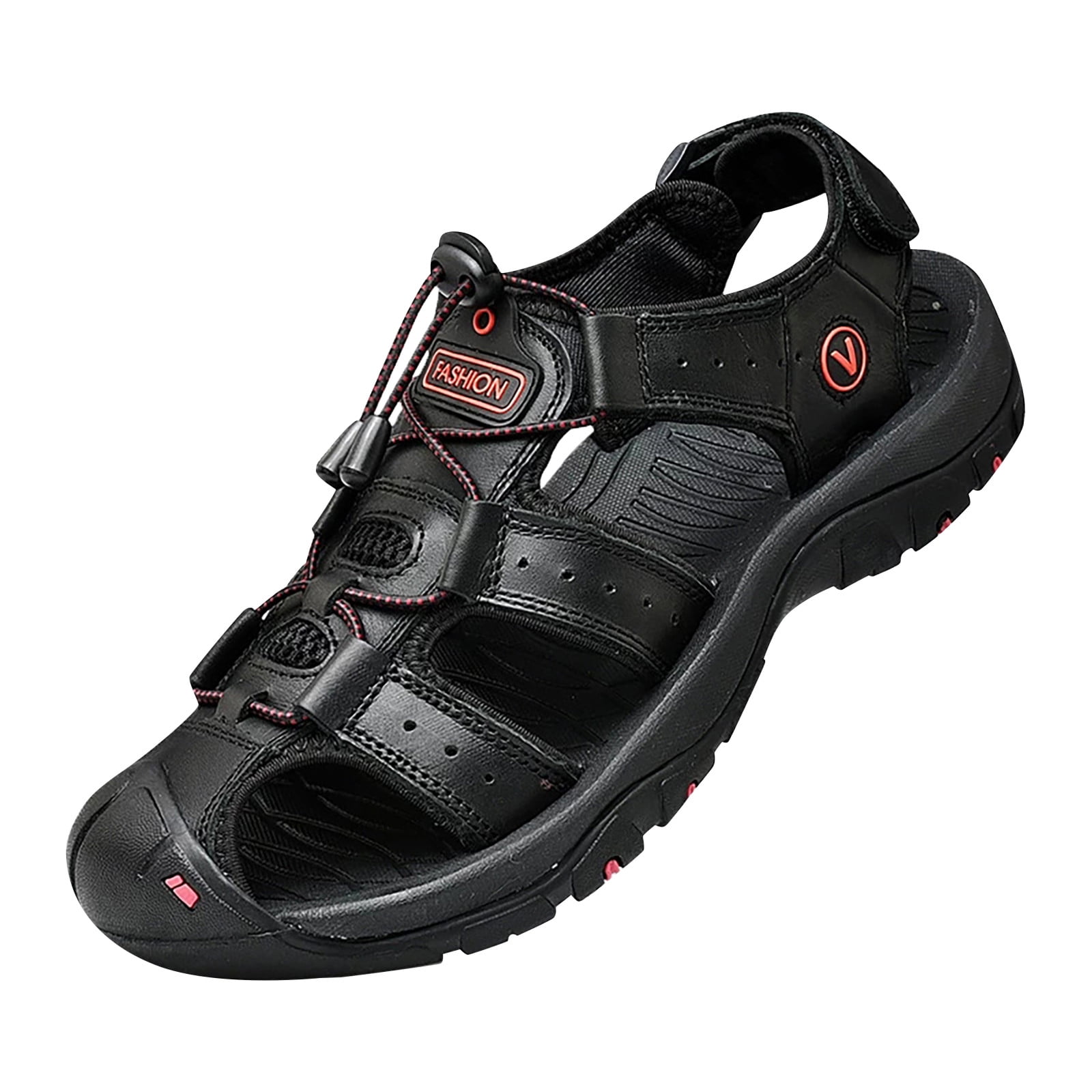 asdoklhq Men's Sandals Hiking Open Toe,Men's Outdoor Men's Leather Non ...