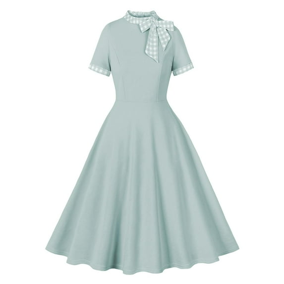 asdoklhq Midi Dresses for Women Mesh Short Sleeved Embroidered Cake ...