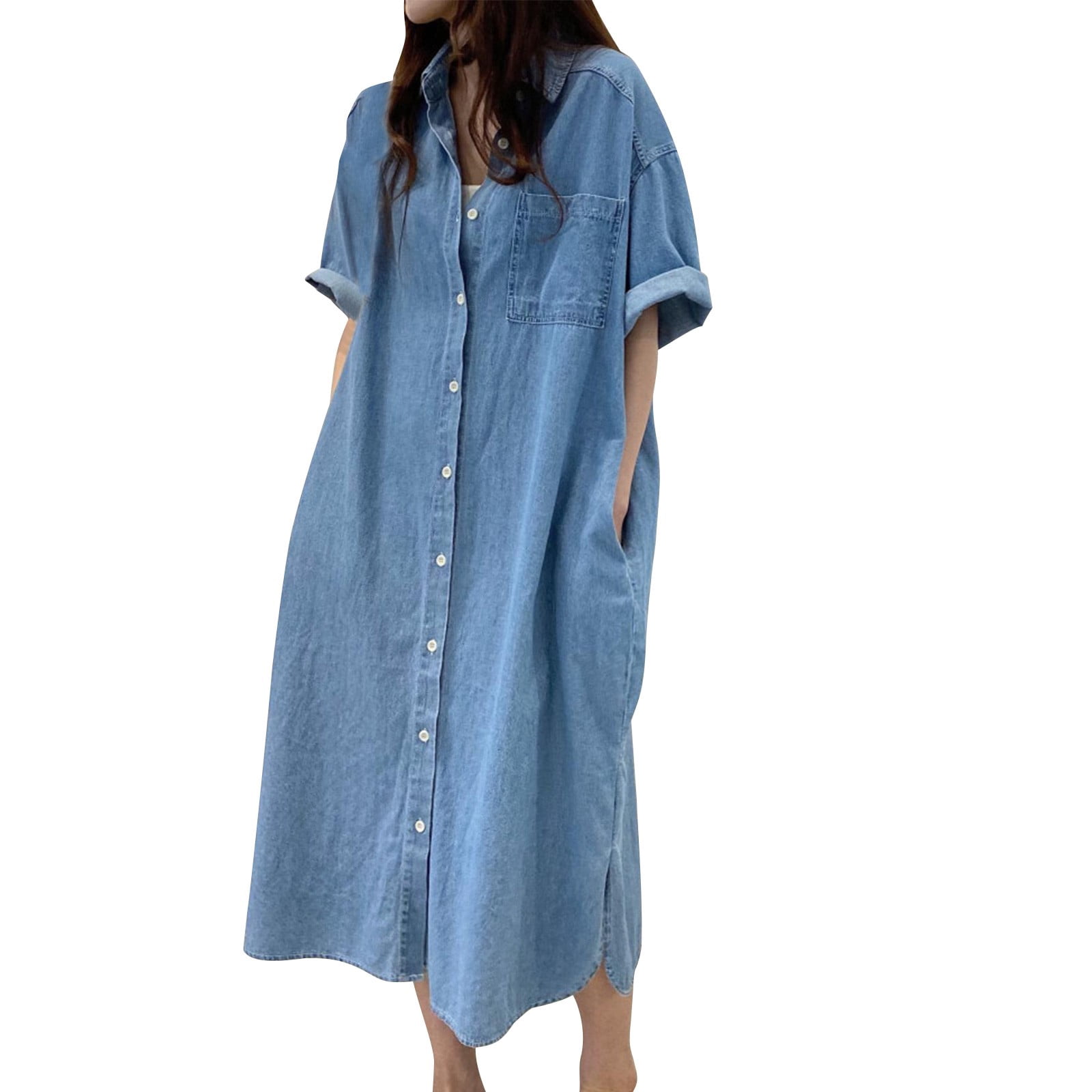 asdoklhq Moomoo Dresses for Women Short Sleeve Women's Suspender Long ...