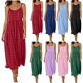 asdoklhq Party Dresses for Women Flowy Tea Party WomenCasual Round-Neck ...