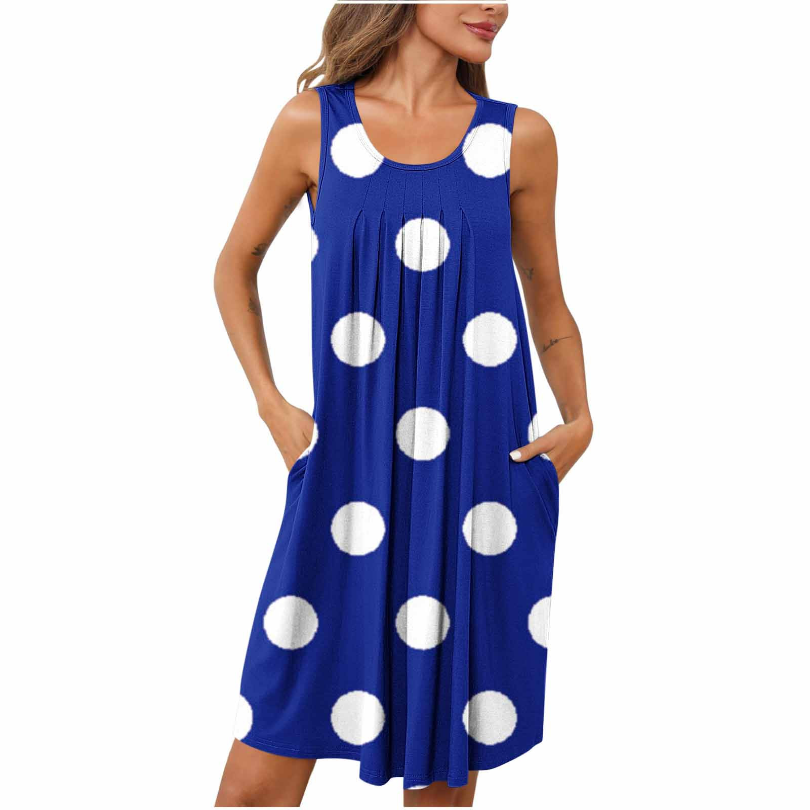 asdoklhq Plus Size Polka Wedding Guest Dress Pastel Dress Maxi Dress ...