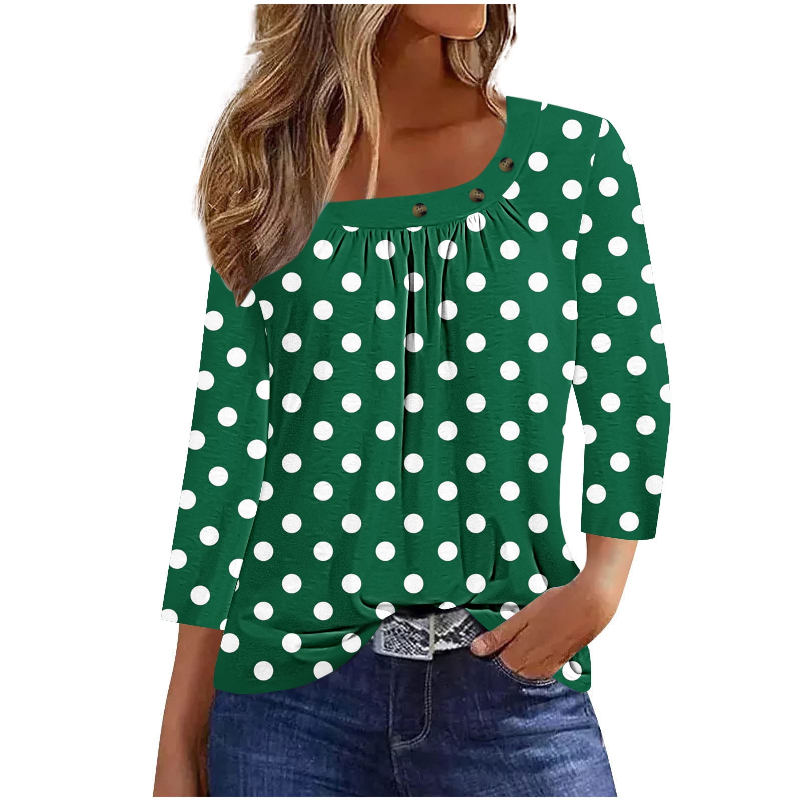 asdoklhq Shirts for Women Tie Dye Button Down Women's Fashion ...