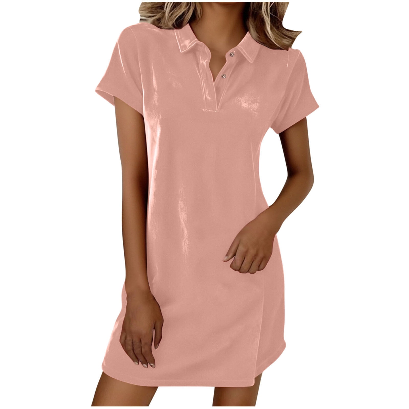 asdoklhq Spring Dresses Vacation Dresses Women's Printed Short Sleeved ...