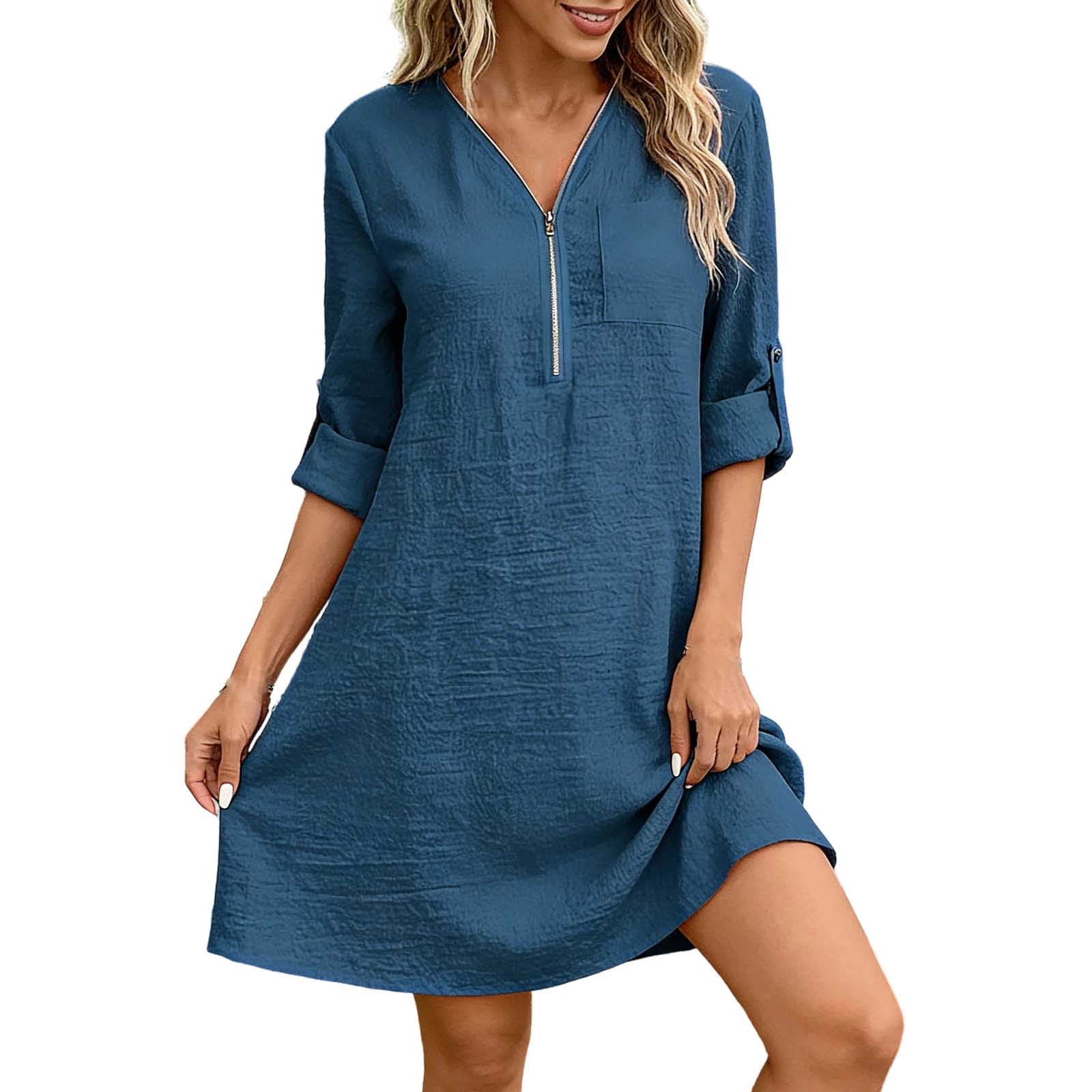 asdoklhq Spring Dresses for Women Moomoo Dresses Women's Summer Casual ...