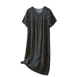 asdoklhq Spring Dresses for Women Summer Fashion Printing Fold Short ...