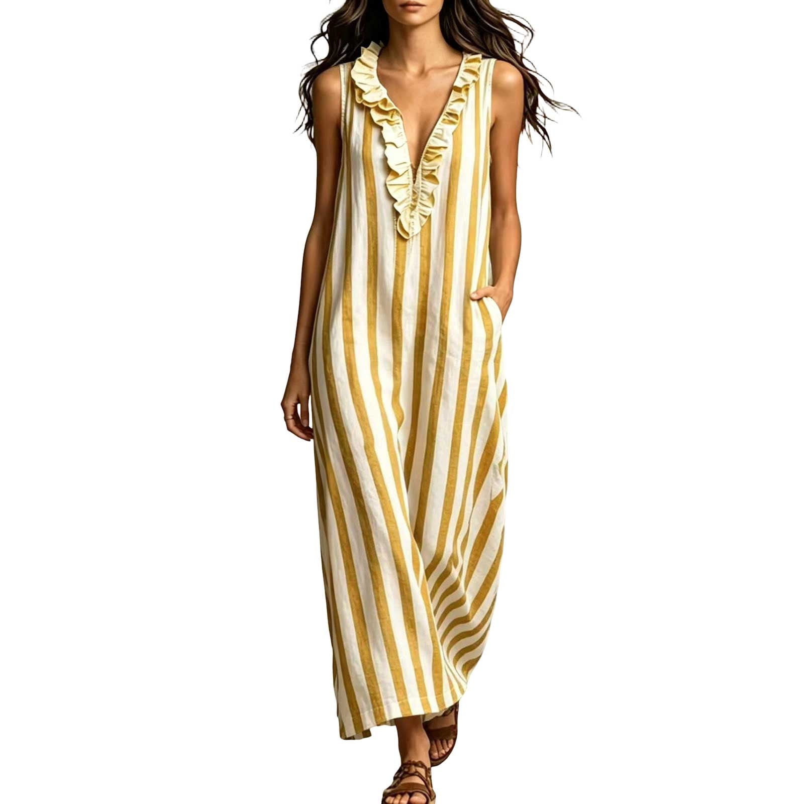 asdoklhq Strip Dresses for Women Cocktail Dresses Tea Party Dresses ...