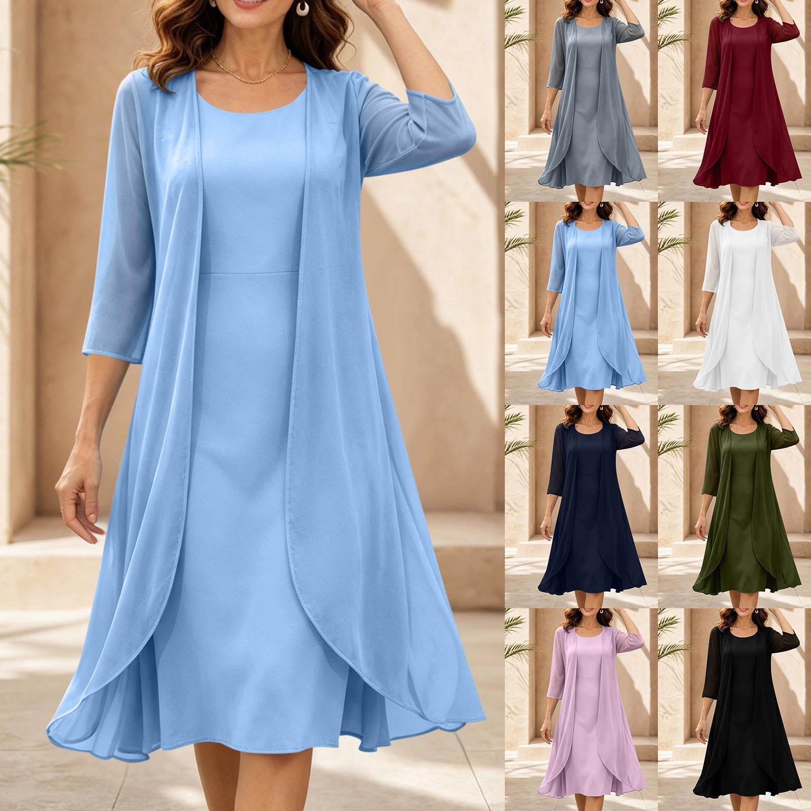 asdoklhq Summer Dress for Women Cocktail Dress Vacatio Women Casual ...
