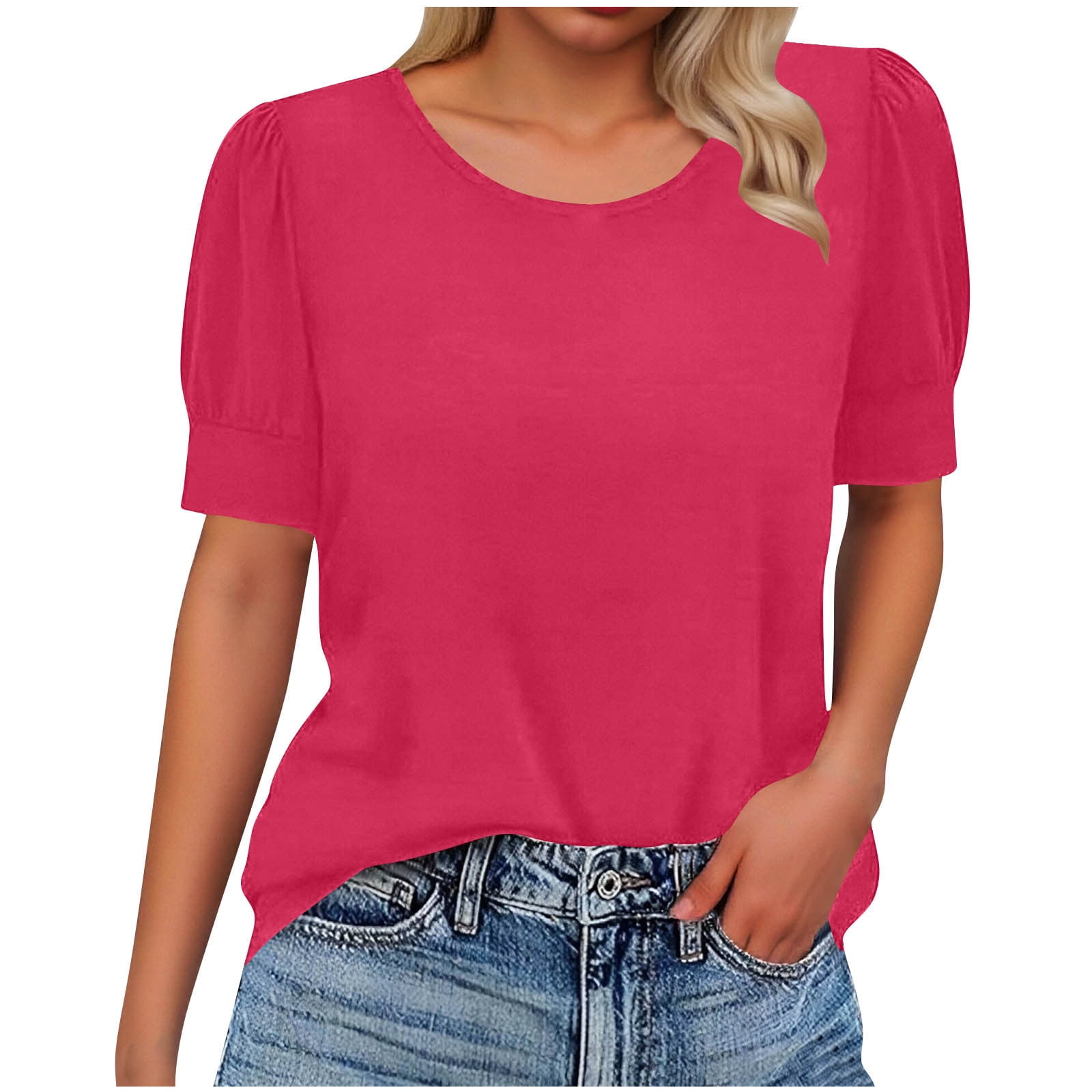 asdoklhq Tops for Women Trendy Button Up Women Spring and Summer ...