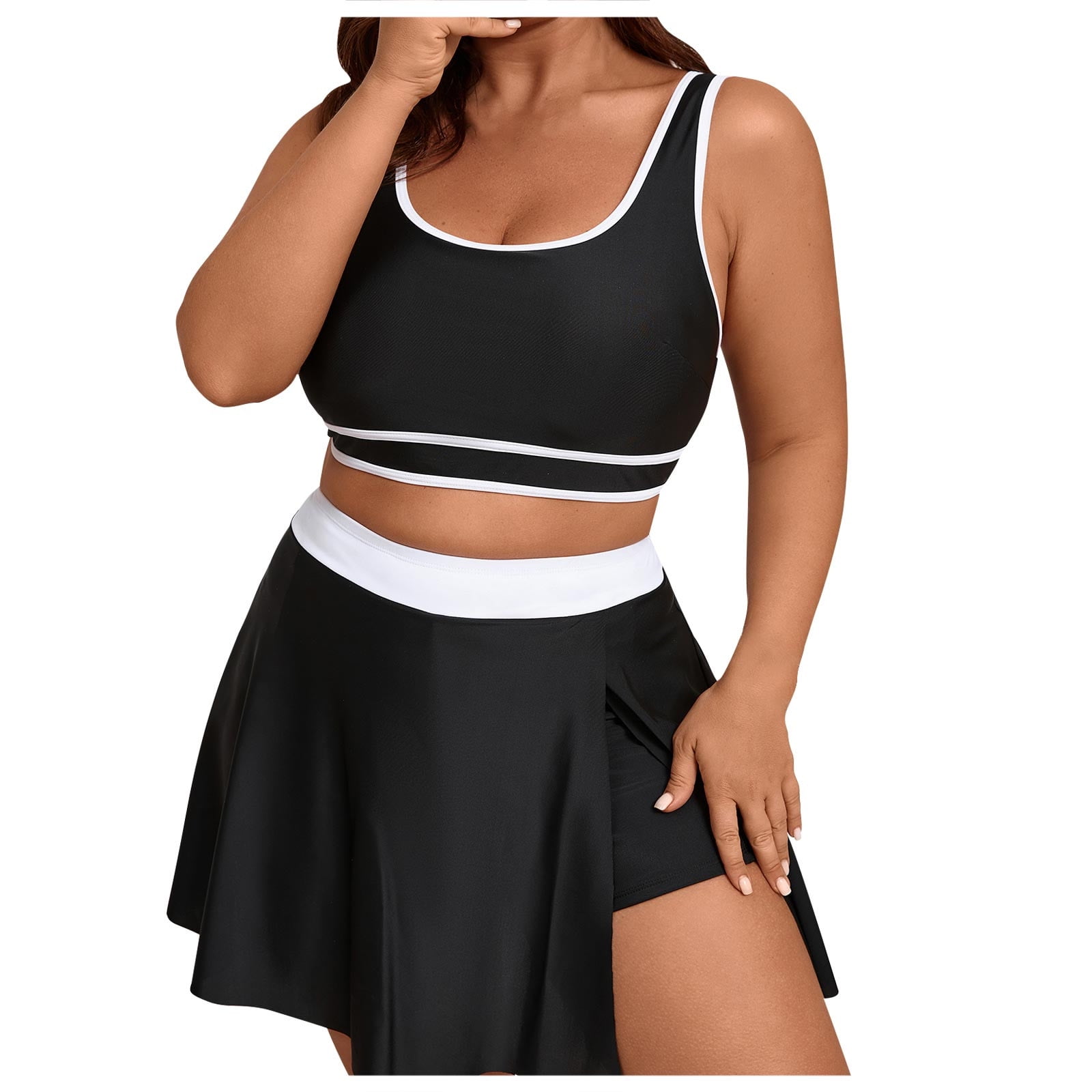 asdoklhq Tummy Control Swimsuits for Women Tankini Swimsuits Split Body ...
