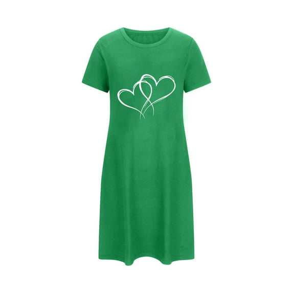 asdoklhq Valentines Plus Size Dresses Women's Oversized Short Nightgown ...