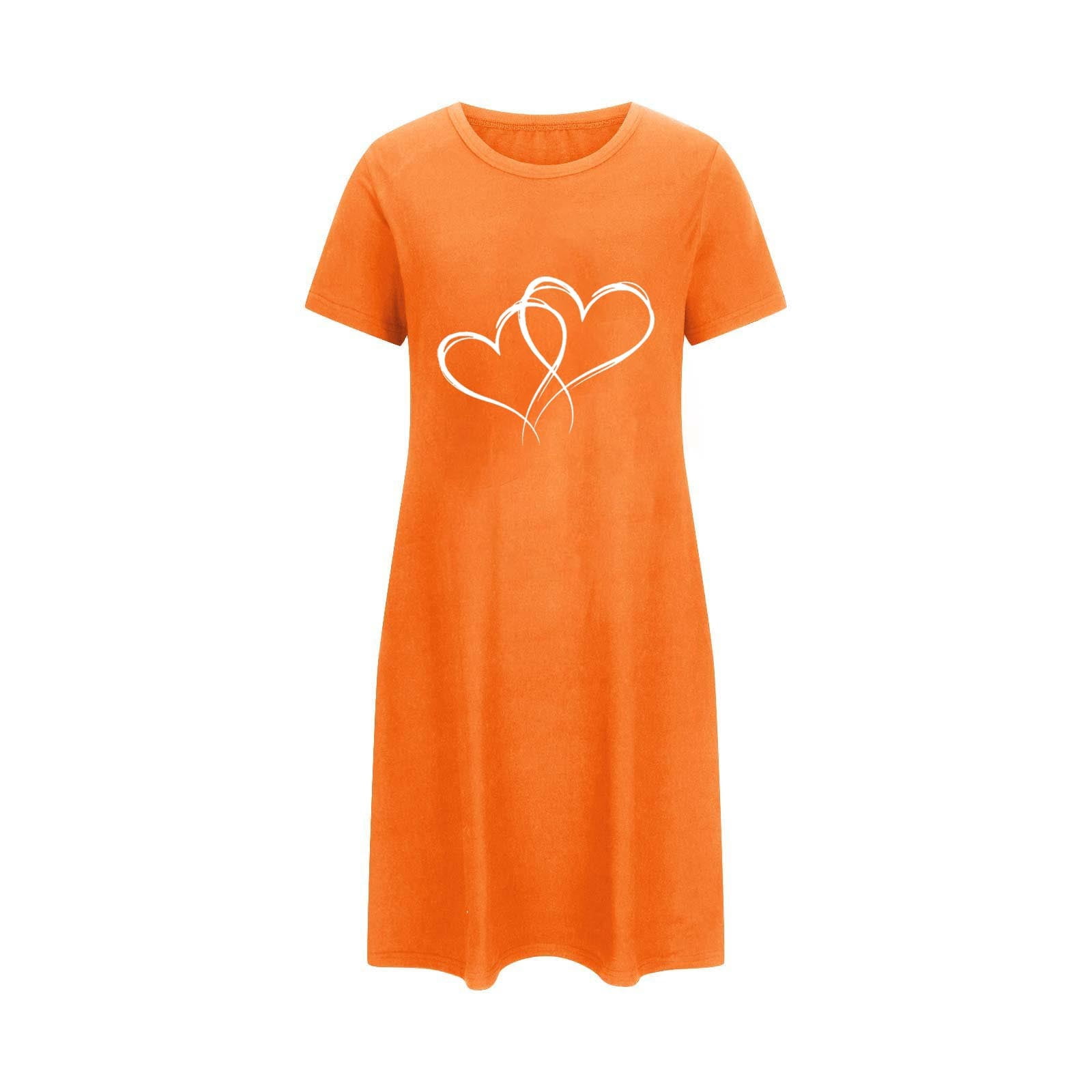 asdoklhq Valentines Plus Size Dresses Women's Oversized Short Nightgown ...