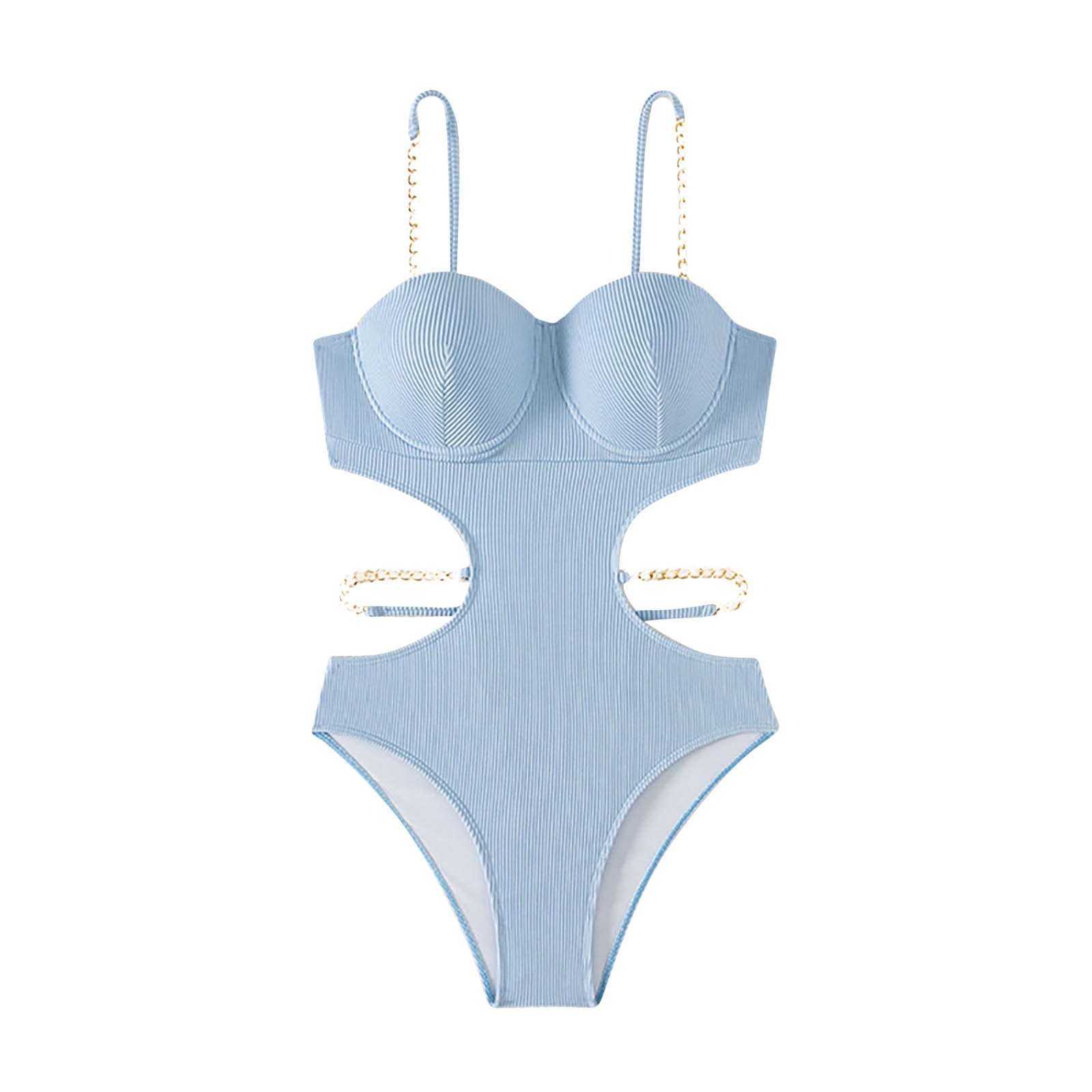 asdoklhq Women's Bikini Swimsuits Fashion Comfortable Solid Color ...