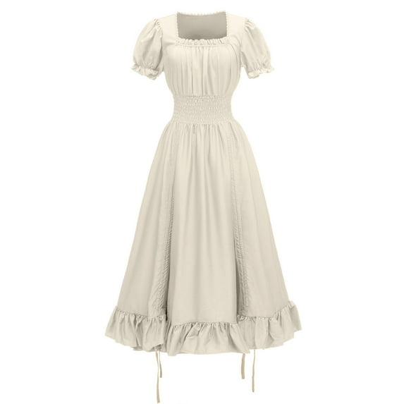 asdoklhq Women's Dresses Short Sleeve Women Solid Color Cosplay ...