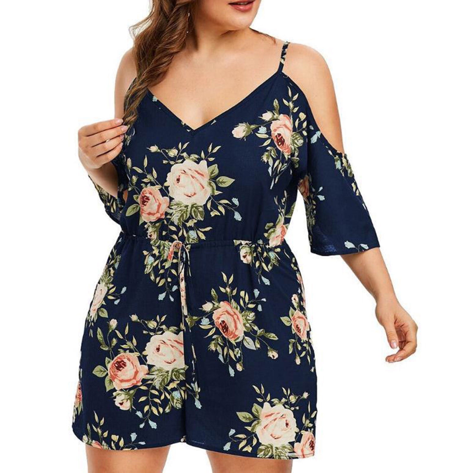 asdoklhq Womens Plus Size Clearance Dresses,Women Plus Size Casual V ...