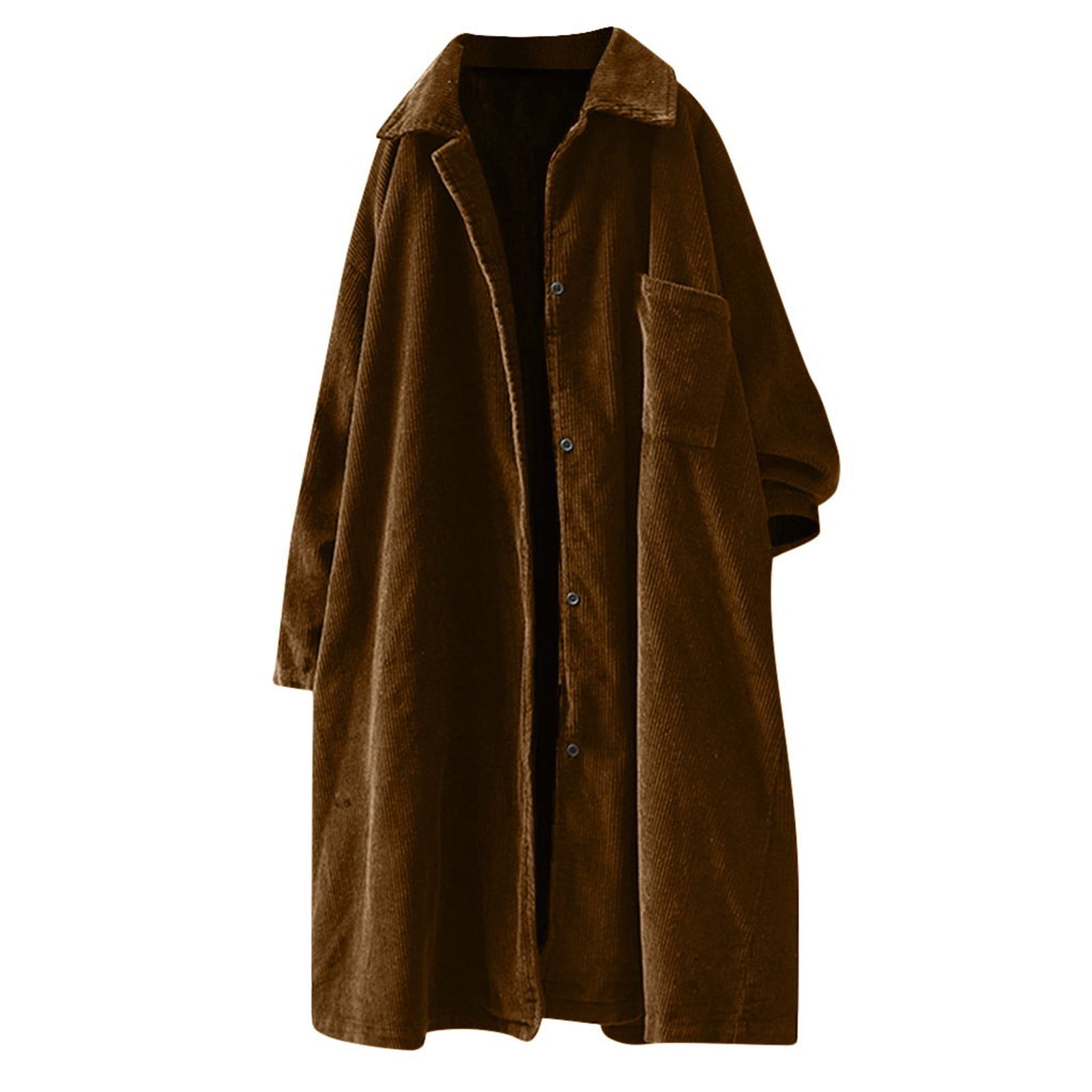 asdoklhq Womens Plus Size Coats Clearance Womens Fashion Solid Color ...