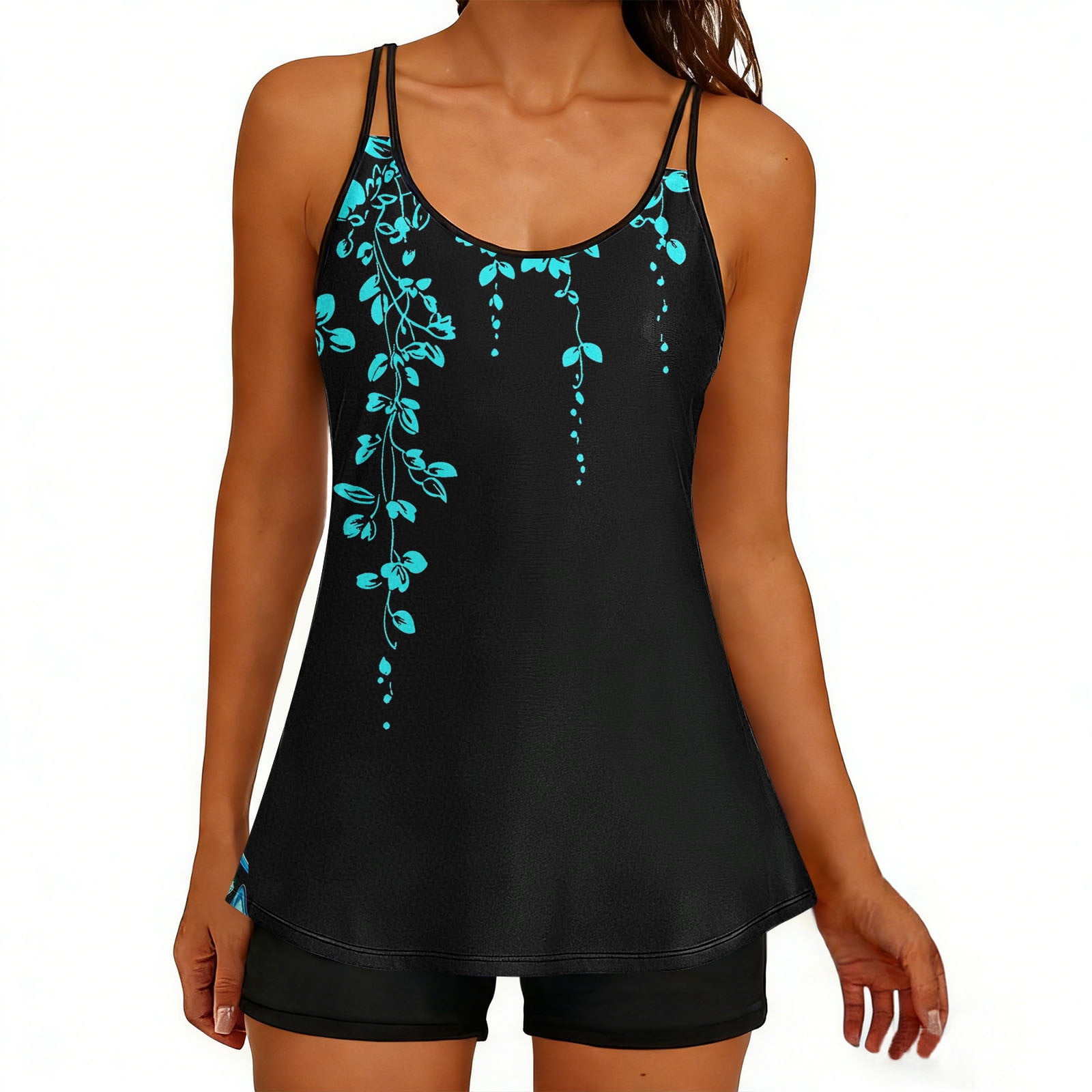asdoklhq Womens Tankini Bathing Suits Womens Swimsuits Tankini Summer ...