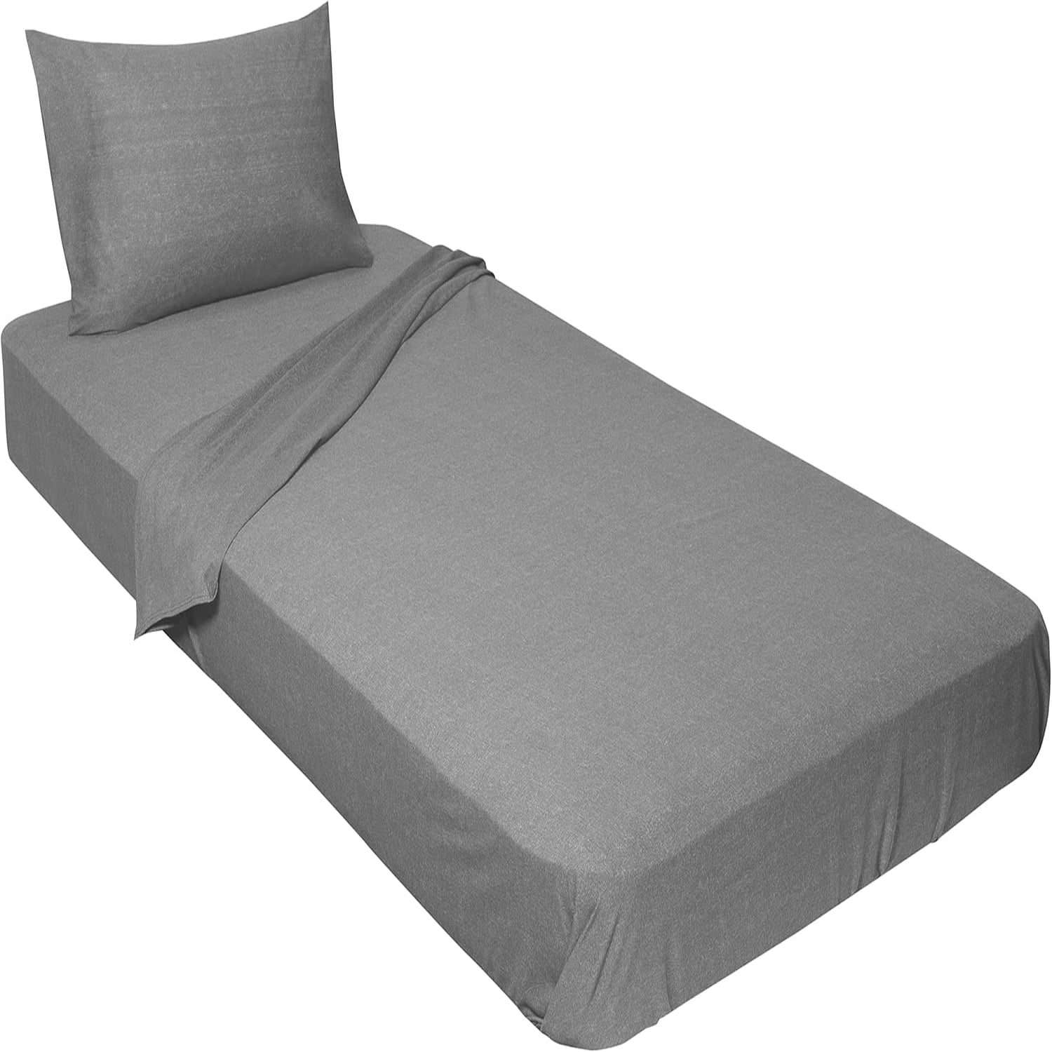 fyigbion 100% Combed T-Shirt Cotton Jersey Knit Camp Sheet Set 1 Fitted ...